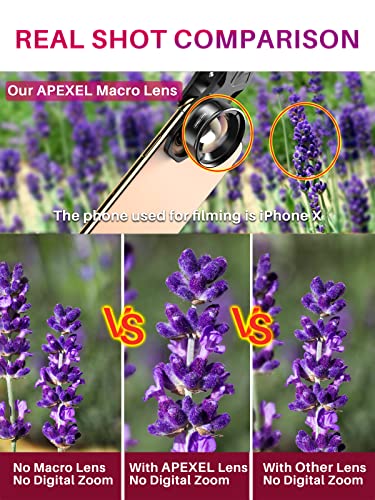 APEXEL Professional Macro Photography Lens for Smartphone, Macro Lenses for iPhone, Samsung, Galaxy, Oneplus, Android Phone(Fits for Almost All Phone), Cell Phone Macro Lens Attachment for iPhone 13