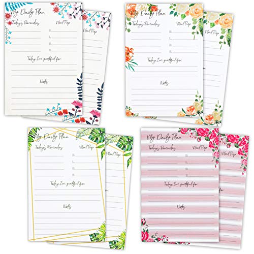 Calendar Sticky Notes for Monthly, Weekly, and Daily in Floral Print (8 Pack)