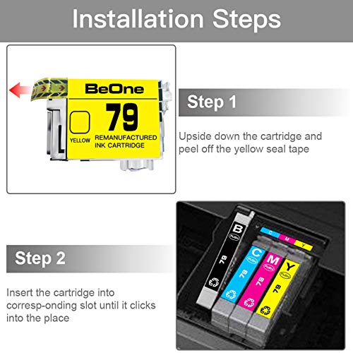 BeOne Remanufactured Ink Cartridge Replacement for Epson T079 79 T79 to use with Artisan 1430 Stylus Photo 1400 Printer (2 Black, 1 Cyan, 1 Magenta, 1 Yellow, 1 Light Cyan, 1 Light Magenta)