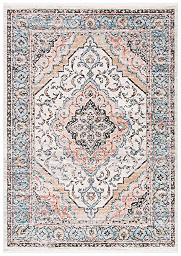 SAFAVIEH Shivan Collection 8' x 10' Grey/Blue SHV704F Medallion Distressed Non-Shedding Living Room Bedroom Dining Home Office Area Rug