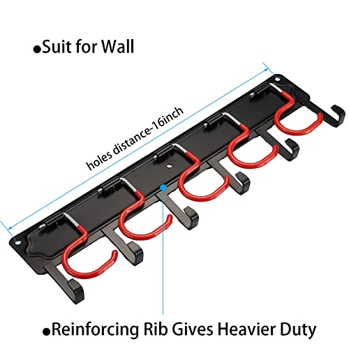 All Metal Garden Tool Organizer,Garage Organizer,Adjustable Storage System,Garage Wall Organizer for Rake,Broom and Yard Tools