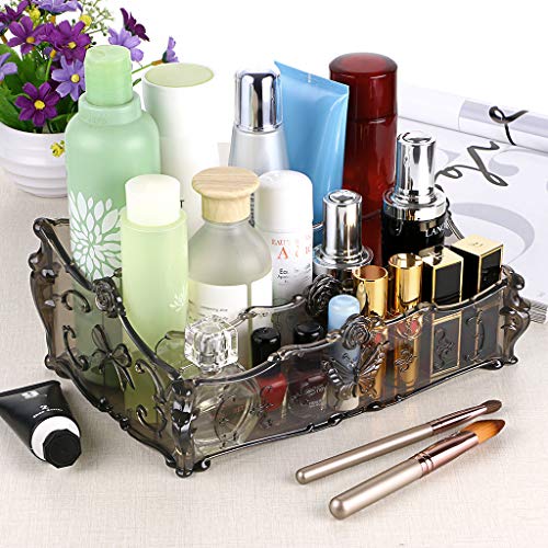 Hipiwe 3 Slots Acrylic Makeup Organizers - Cosmetic Storage Rack Holder, Dresser Vanity Box Desktop Skin Care Products Container for Dresser and Bathroom