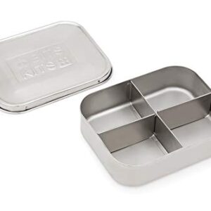 Bits Kits Stainless Steel Bento Box Lunch and Snack Container for Kids and Adults, 4 Sections