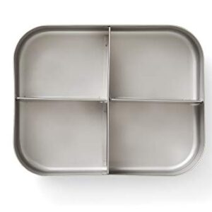 Bits Kits Stainless Steel Bento Box Lunch and Snack Container for Kids and Adults, 4 Sections