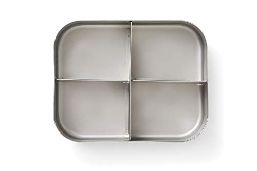 Bits Kits Stainless Steel Bento Box Lunch and Snack Container for Kids and Adults, 4 Sections