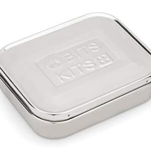 Bits Kits Stainless Steel Bento Box Lunch and Snack Container for Kids and Adults, 4 Sections