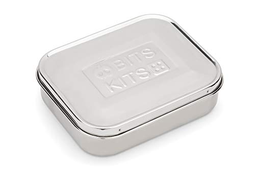 Bits Kits Stainless Steel Bento Box Lunch and Snack Container for Kids and Adults, 4 Sections