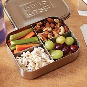 Bits Kits Stainless Steel Bento Box Lunch and Snack Container for Kids and Adults, 4 Sections