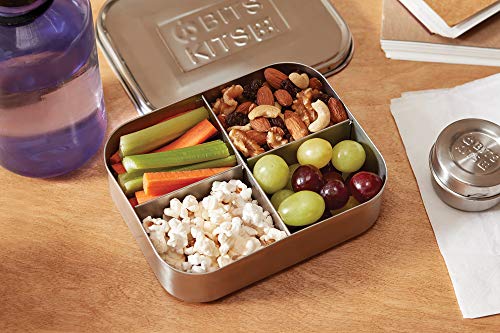 Bits Kits Stainless Steel Bento Box Lunch and Snack Container for Kids and Adults, 4 Sections