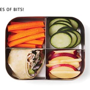 Bits Kits Stainless Steel Bento Box Lunch and Snack Container for Kids and Adults, 4 Sections