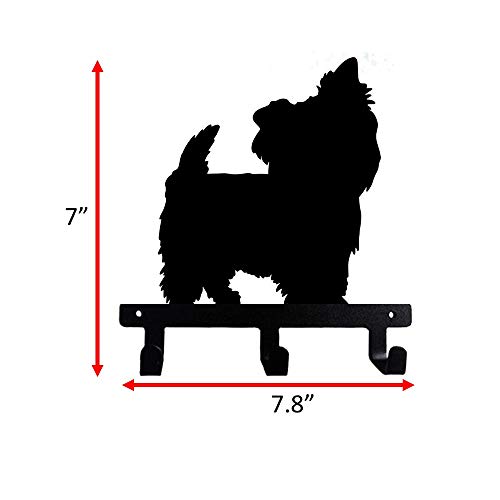 Fit Frenchie Yorkshire Terrier Yorkie Portrait Shape Design Metal Wall Hook for Leash Keys Clothes Towel Kitchen Mudroom Bedroom Bathroom