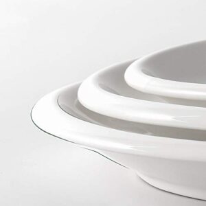 DOWAN Large Serving Platter, 16"/14"/12" Oval Serving Dishes, Serving trays for Entertaining, Ceramic Platters for Serving Food, Party, Sushi, Oven Safe, Set of 3, White