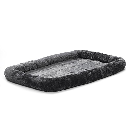 New World Pet Products Gray Dog Bed | Bolster Dog Bed Fits Metal Dog Crates | Machine Wash & Dry