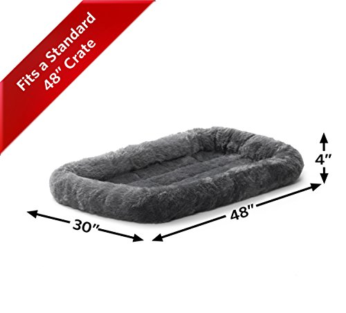 New World Pet Products Gray Dog Bed | Bolster Dog Bed Fits Metal Dog Crates | Machine Wash & Dry