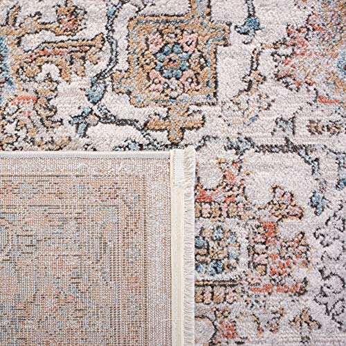 SAFAVIEH Shivan Collection 5'3" x 7'6" Grey/Blue SHV797F Oriental Distressed Non-Shedding Living Room Bedroom Dining Home Office Area Rug