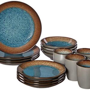 Pfaltzgraff 5239319 Monroe Blue 16-Piece Dinnerware Set, Assorted