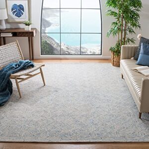 safavieh micro-loop collection 8' x 10' blue/ivory mlp538m handmade premium wool area rug