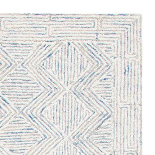 SAFAVIEH Micro-Loop Collection 8' x 10' Blue/Ivory MLP538M Handmade Premium Wool Area Rug