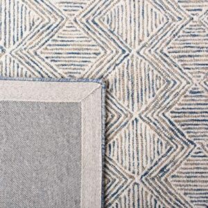 SAFAVIEH Micro-Loop Collection 8' x 10' Blue/Ivory MLP538M Handmade Premium Wool Area Rug