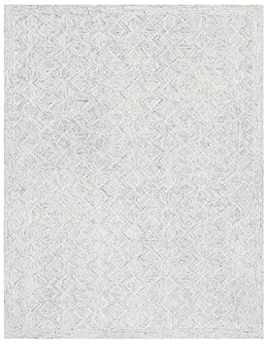 SAFAVIEH Micro-Loop Collection 8' x 10' Blue/Ivory MLP538M Handmade Premium Wool Area Rug