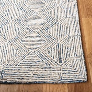 SAFAVIEH Micro-Loop Collection 8' x 10' Blue/Ivory MLP538M Handmade Premium Wool Area Rug