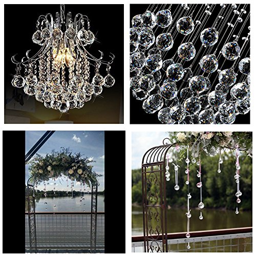 JIHUI Crystal Prism Ball Window Suncatcher Rainow Maker 30mm/1.18 inches with Chain for Easy Hanging Pack of 3