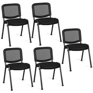 giantex set of 5 conference chair elegant design stackable office waiting room guest reception (32 h)