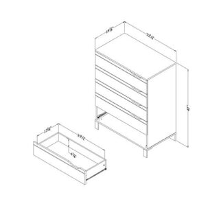 South Shore Kanagane 5-Drawer Chest-Pure White