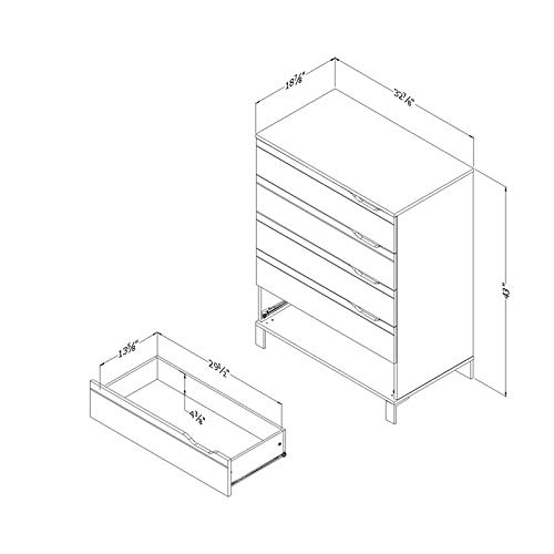 South Shore Kanagane 5-Drawer Chest-Pure White