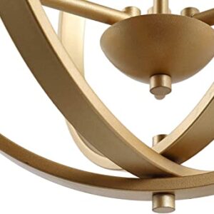 KSANA Gold Orb Chandelier Modern Globe 3 Light Fixture for Dining & Living Room, Bedroom, Foyer and Kitchen