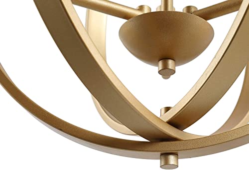 KSANA Gold Orb Chandelier Modern Globe 3 Light Fixture for Dining & Living Room, Bedroom, Foyer and Kitchen