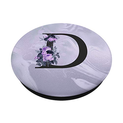 Initial Letter D Purple Lavender Floral Monogram For Women PopSockets PopGrip: Swappable Grip for Phones & Tablets