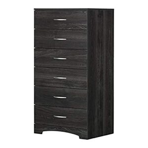 south shore step one 6-drawer lingerie chest-gray oak