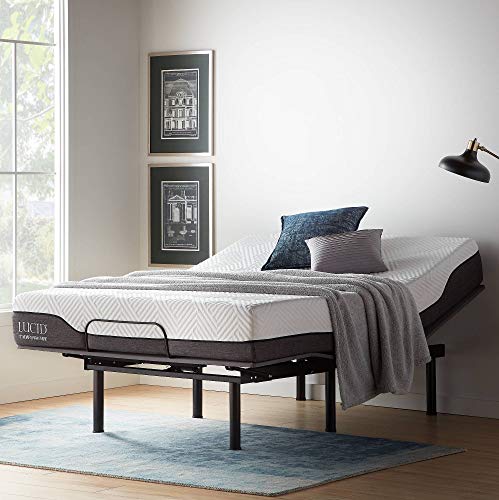 Lucid L150 Adjustable Base – Bed Frame with Head and Foot Incline – Wireless Remote Control – Premium Quiet Motor, Queen size