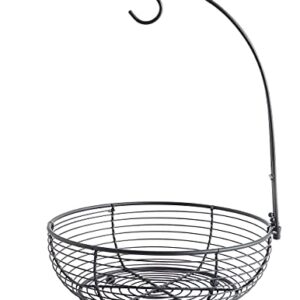 SunnyPoint Black Multifunction 2-tier Basket with Banana Hook