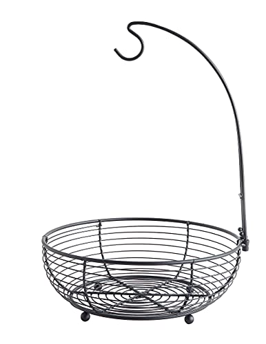 SunnyPoint Black Multifunction 2-tier Basket with Banana Hook