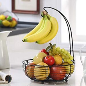 SunnyPoint Black Multifunction 2-tier Basket with Banana Hook