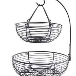 SunnyPoint Black Multifunction 2-tier Basket with Banana Hook