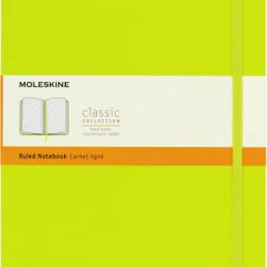 Moleskine Classic Notebook, Hard Cover, XL (7.5" x 9.5") Ruled/Lined, Lemon Green, 192 Pages