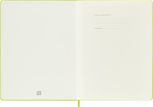 Moleskine Classic Notebook, Hard Cover, XL (7.5" x 9.5") Ruled/Lined, Lemon Green, 192 Pages