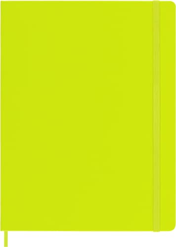 Moleskine Classic Notebook, Hard Cover, XL (7.5" x 9.5") Ruled/Lined, Lemon Green, 192 Pages