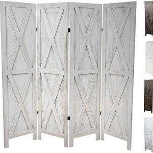 Premium Home Room Divider: Room dividers and Folding Privacy Screens, Privacy Screen, Partition Wall dividers for Rooms, Room Separator, Temporary Wall, Folding Screen, Rustic Barnwood (White X)