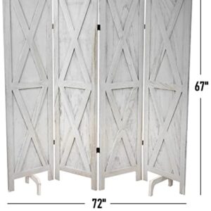 Premium Home Room Divider: Room dividers and Folding Privacy Screens, Privacy Screen, Partition Wall dividers for Rooms, Room Separator, Temporary Wall, Folding Screen, Rustic Barnwood (White X)