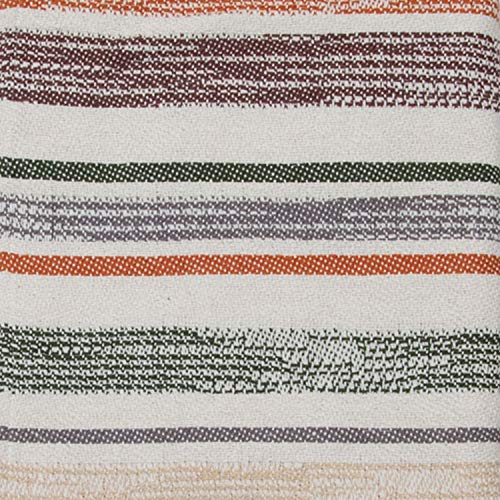 Foreside Home & Garden Multicolor Woven 50 x 60 inch Cotton Throw Blanket with Hand Tied Tassels, Orange, White