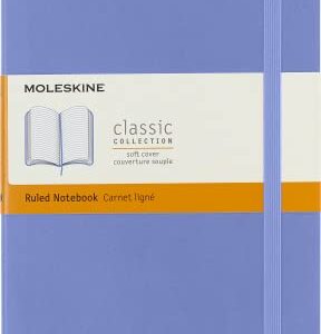 Moleskine Classic Notebook, Soft Cover, Large (5" x 8.25") Ruled/Lined, Hydrangea Blue, 192 Pages