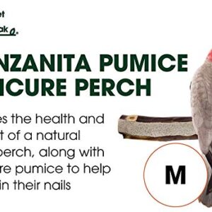 Sweet Feet and Beak Superoost Manzanita Pumice Pedicure Perch- Easy to Install Bird Cage Accessories for Healthy Feet, Nails and Beak - Natural Bird Perches Imitates Birds' Life in The Wild - M 10"