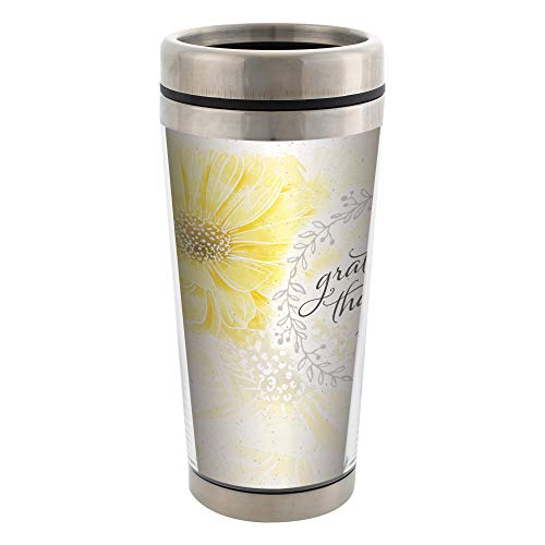 Grateful Thankful Blessed Stainless Steel 16 oz Travel Mug with Lid