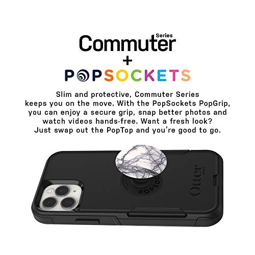 OtterBox Bundle: COMMUTER SERIES Case for iPhone 11 Pro - (BLACK) + PopSockets PopGrip - (WHITE MARBLE)