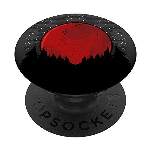 Red Blood Moon Black Night Sky Lunar Eclipse Space Gift PopSockets PopGrip: Swappable Grip for Phones & Tablets