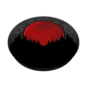 Red Blood Moon Black Night Sky Lunar Eclipse Space Gift PopSockets PopGrip: Swappable Grip for Phones & Tablets